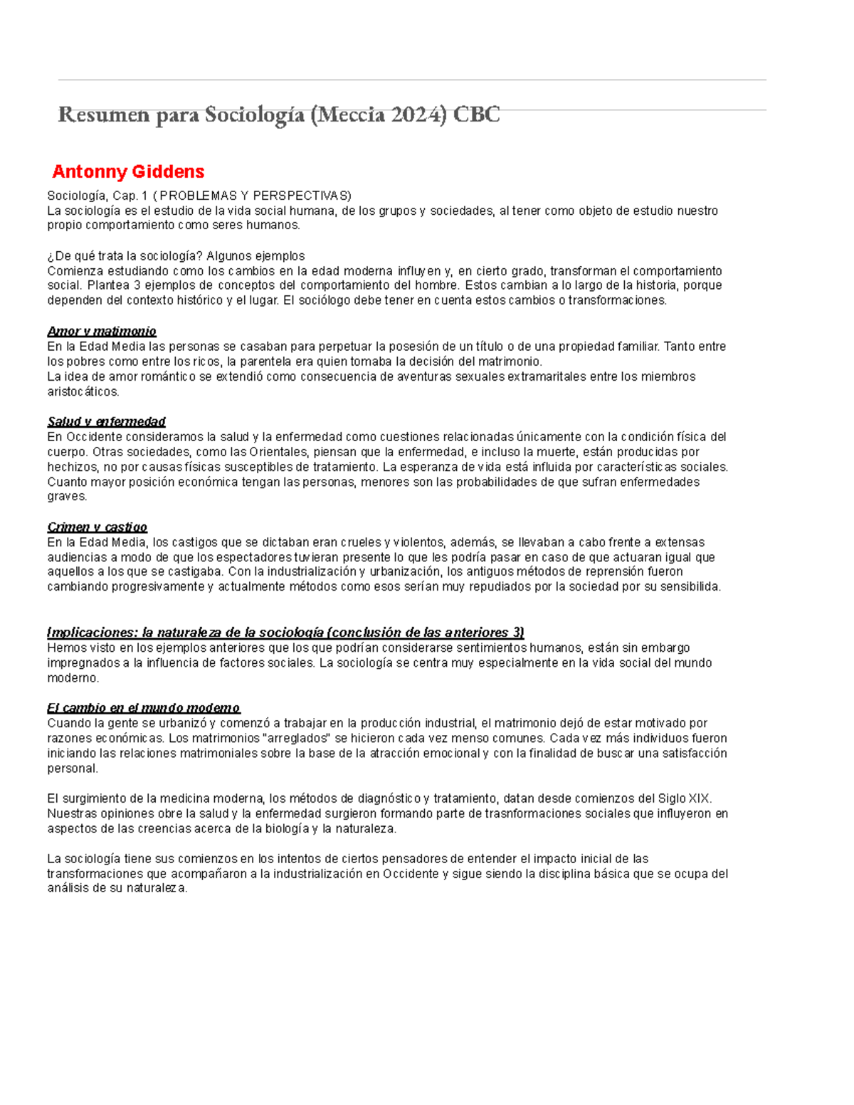 Meccia resumen - Resumen para Sociología (Meccia 2024) CBC Antonny ...