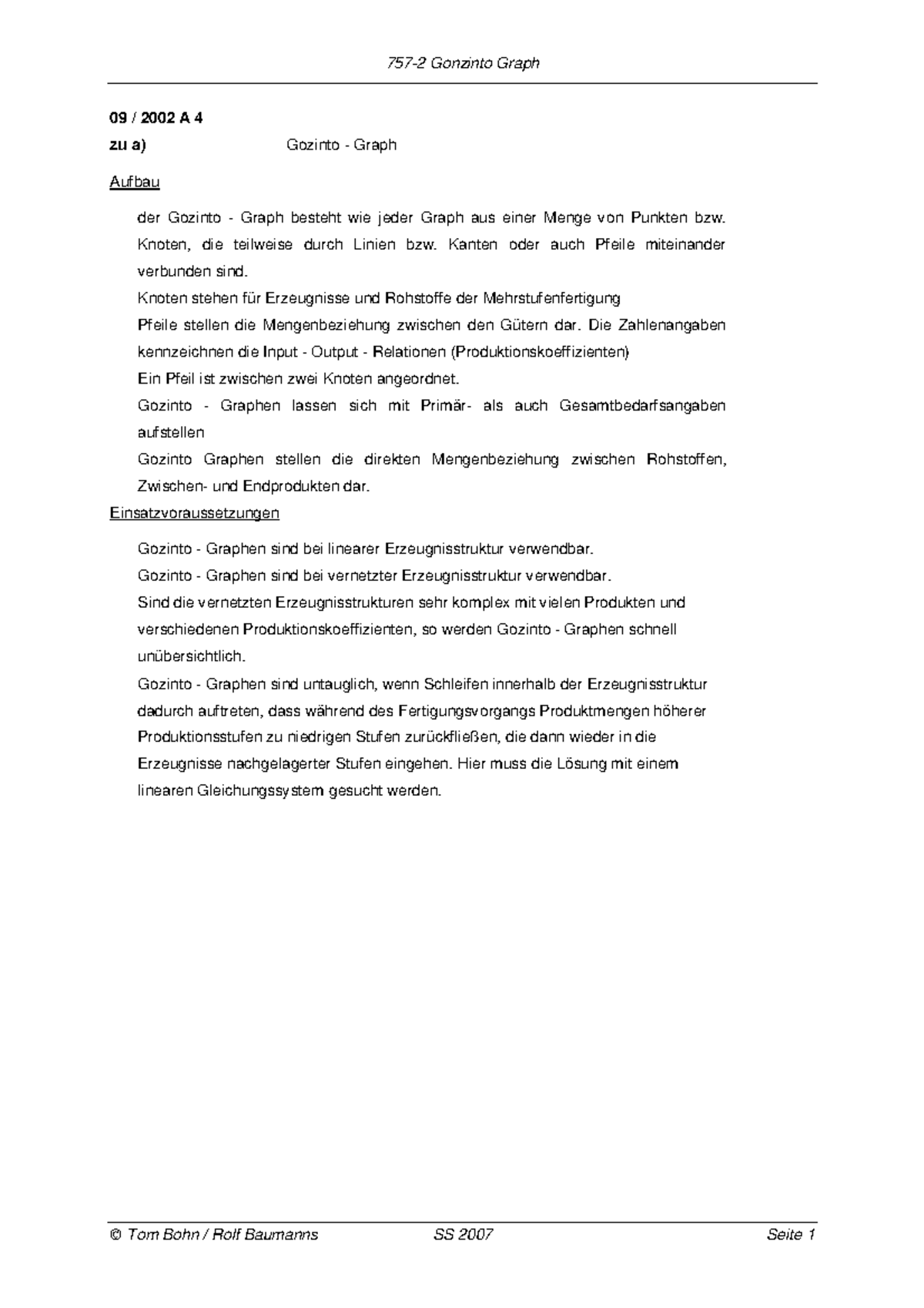 41541 Gonzinto Grafen Baumann Doc - 09 / 2002 A 4 zu a) Gozinto - Graph ...