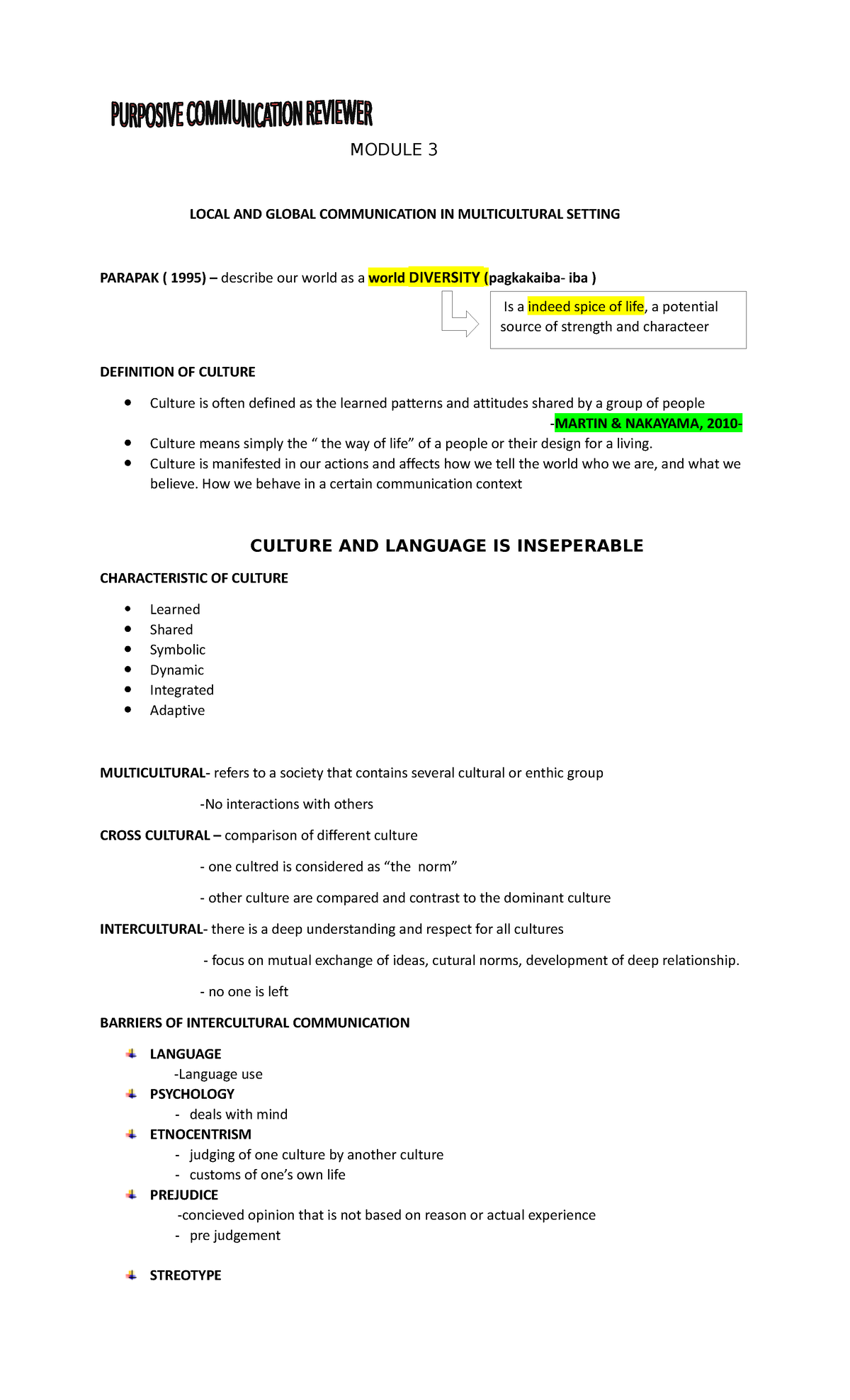 Purposive Communication Reviewer - MODULE 3 LOCAL AND GLOBAL ...