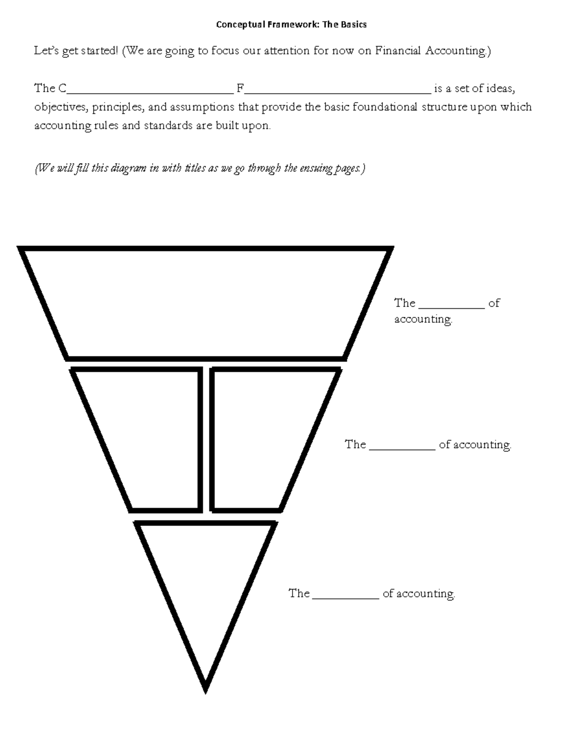 1. Conceptual Framework the Basics - Let’s get started! (We are going ...