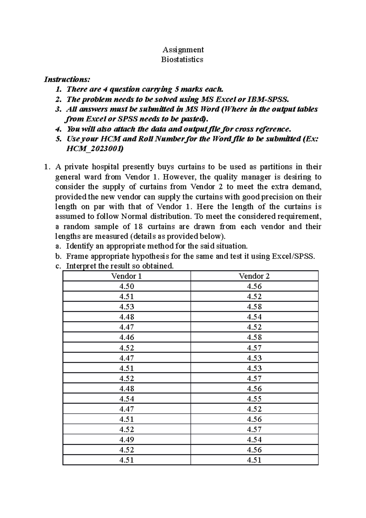 Assignment-Biostatistics f631e2865fae682f7888f3a11b0d0b33 - Assignment Biostatistics ...