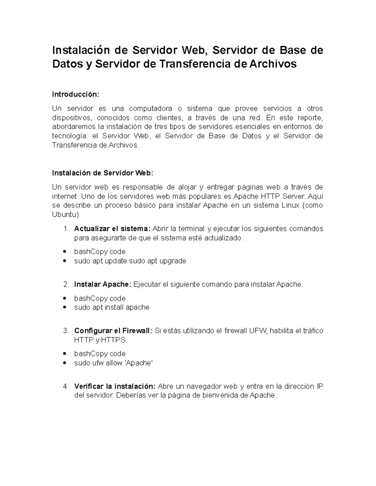 Instalación de Servidor Web - Instalación de Servidor Web, Servidor de ...