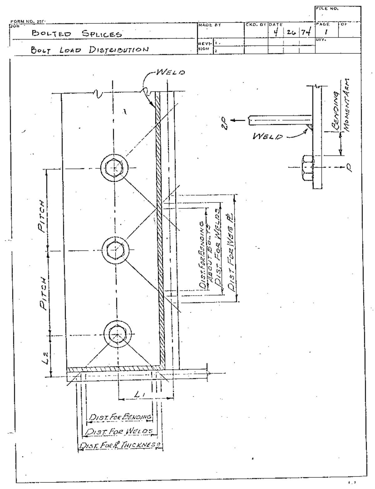 Bolt Distribution to Flanges and Webs - FILE NO. FORM NO. 25f JOB MADE ...