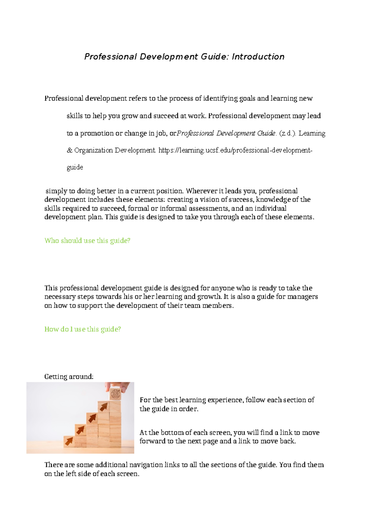 Examen word Suhana - Professional Development Guide: Introduction Professional development ...