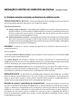 Efolio G 9.2 em 12 Mediação e Gestão de Conflitos na Escola - 1 ...