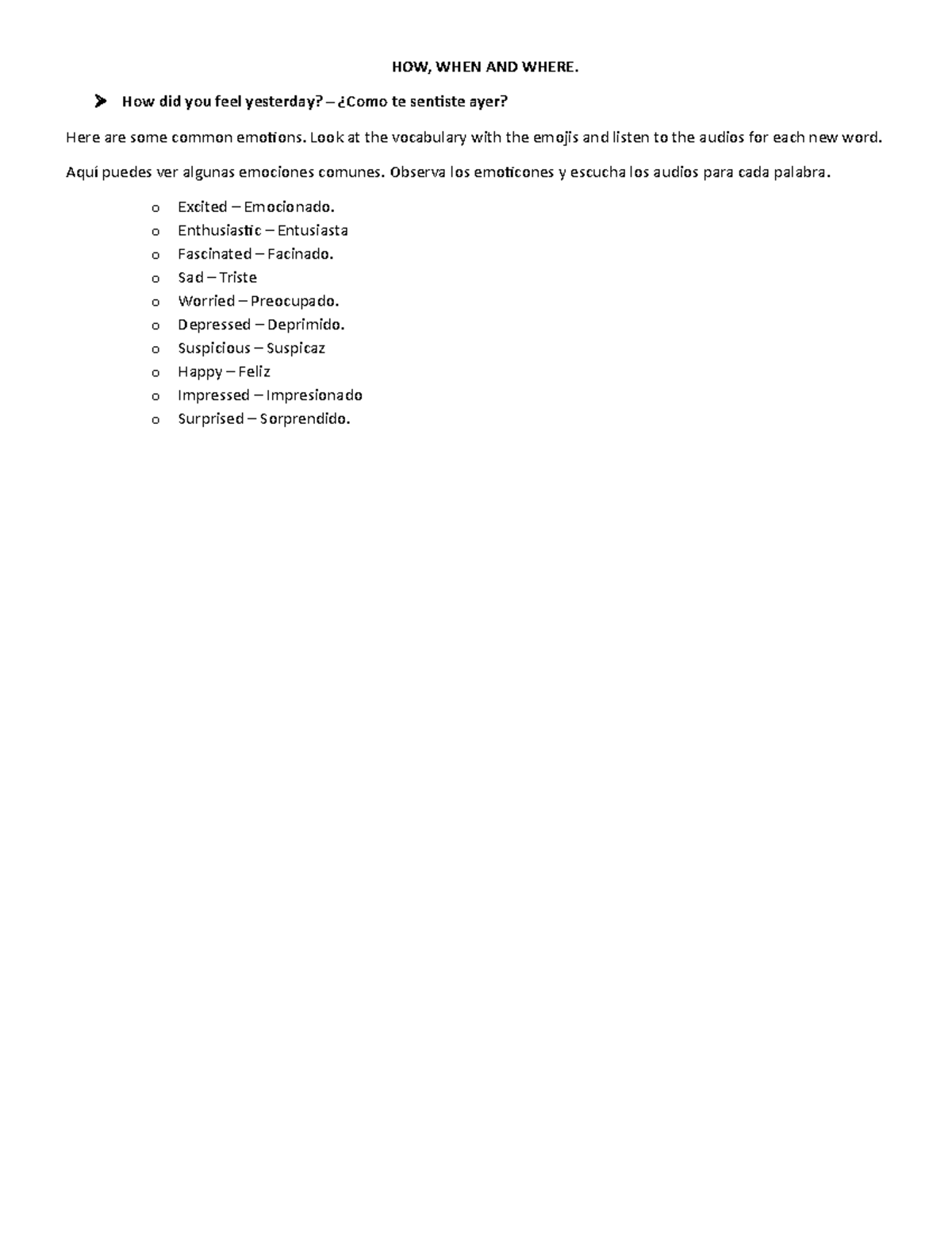 L1. How, when and where - Apuntes leccion 1 idioma extranjero ...