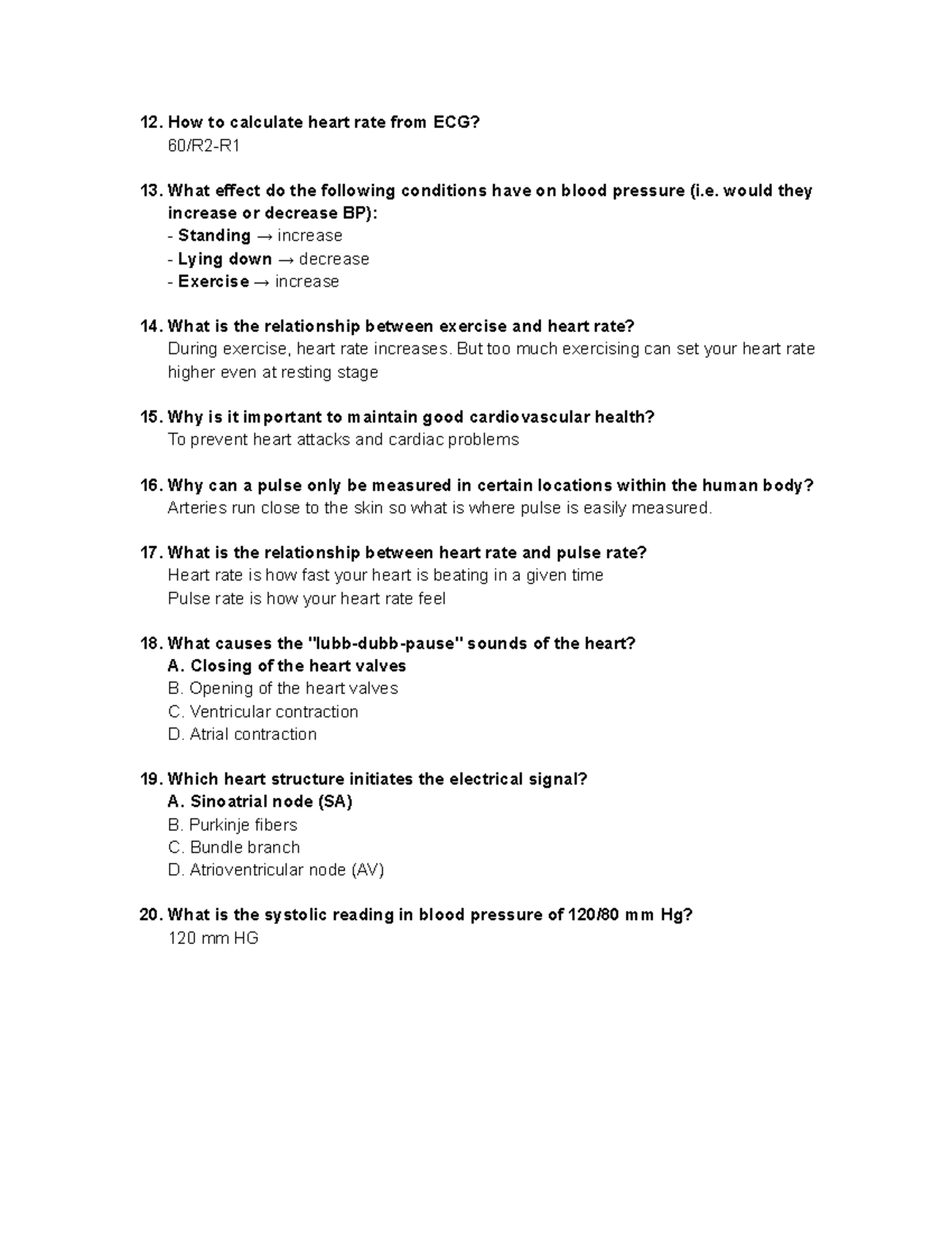 General Biology II Cardiac System Lab studyguide part 2 - How to ...