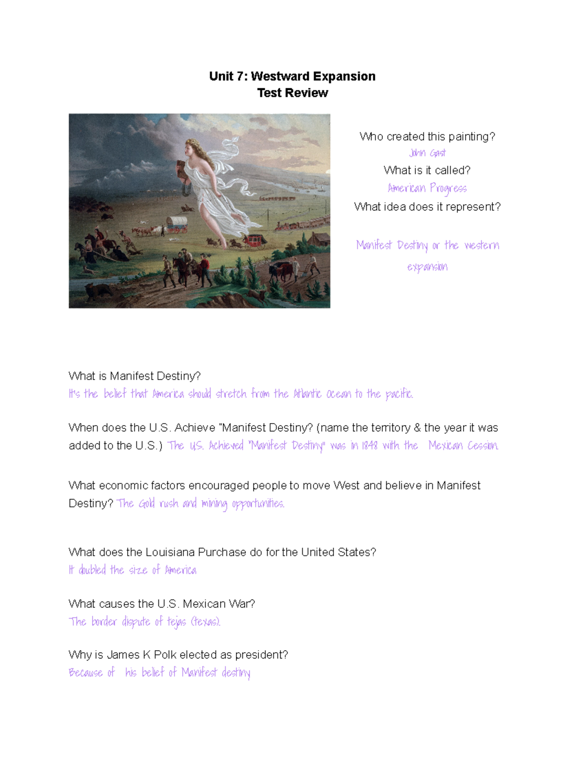 Unit 7 Test Review - Research Paper Outline - Unit 7: Westward ...