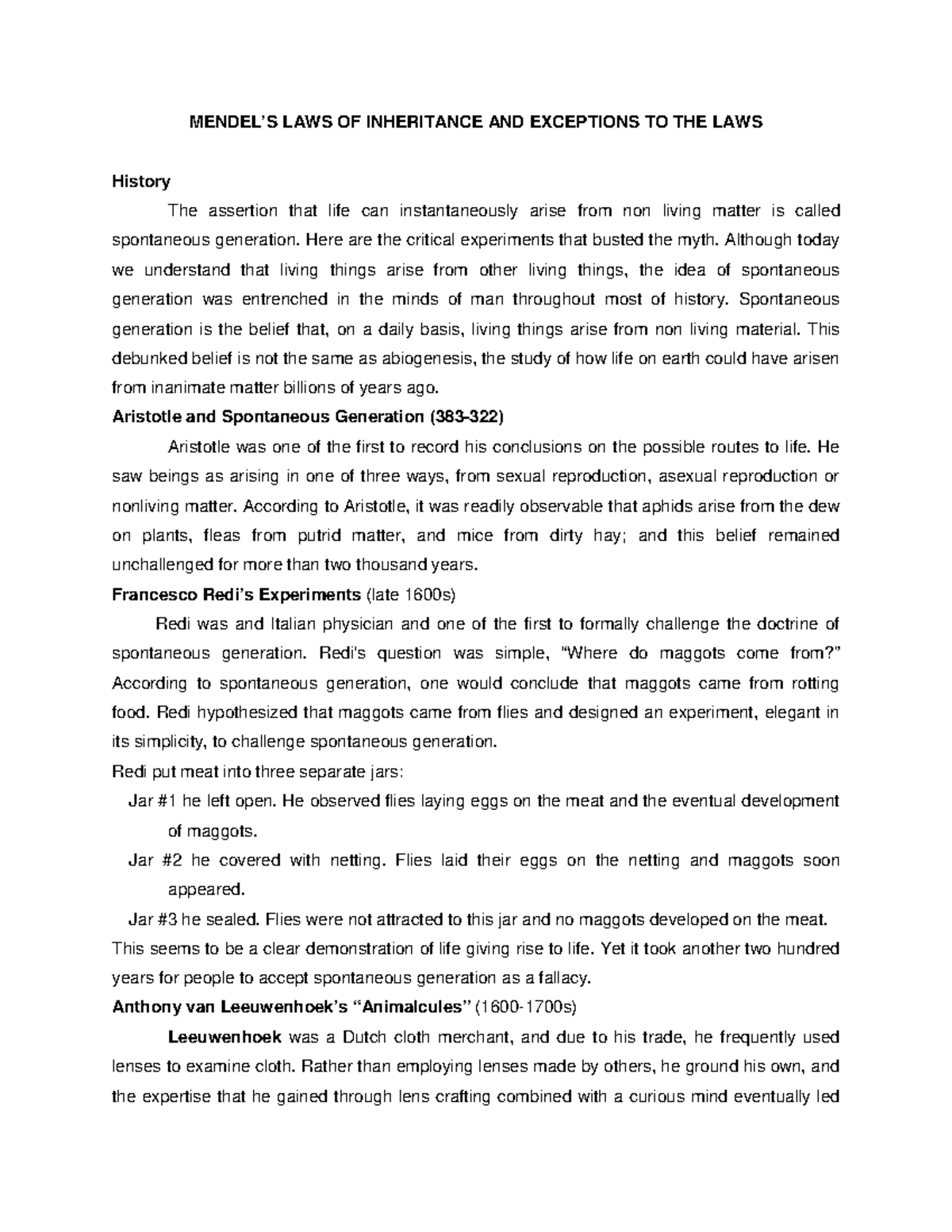 2 Mendel's Laws and Exceptions 023024 - MENDEL’S LAWS OF INHERITANCE ...