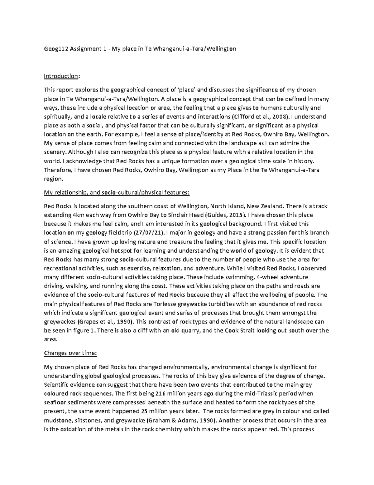 Geog112 Assignment 1 - My place - Geog112 Assignment 1 - My place in Te ...