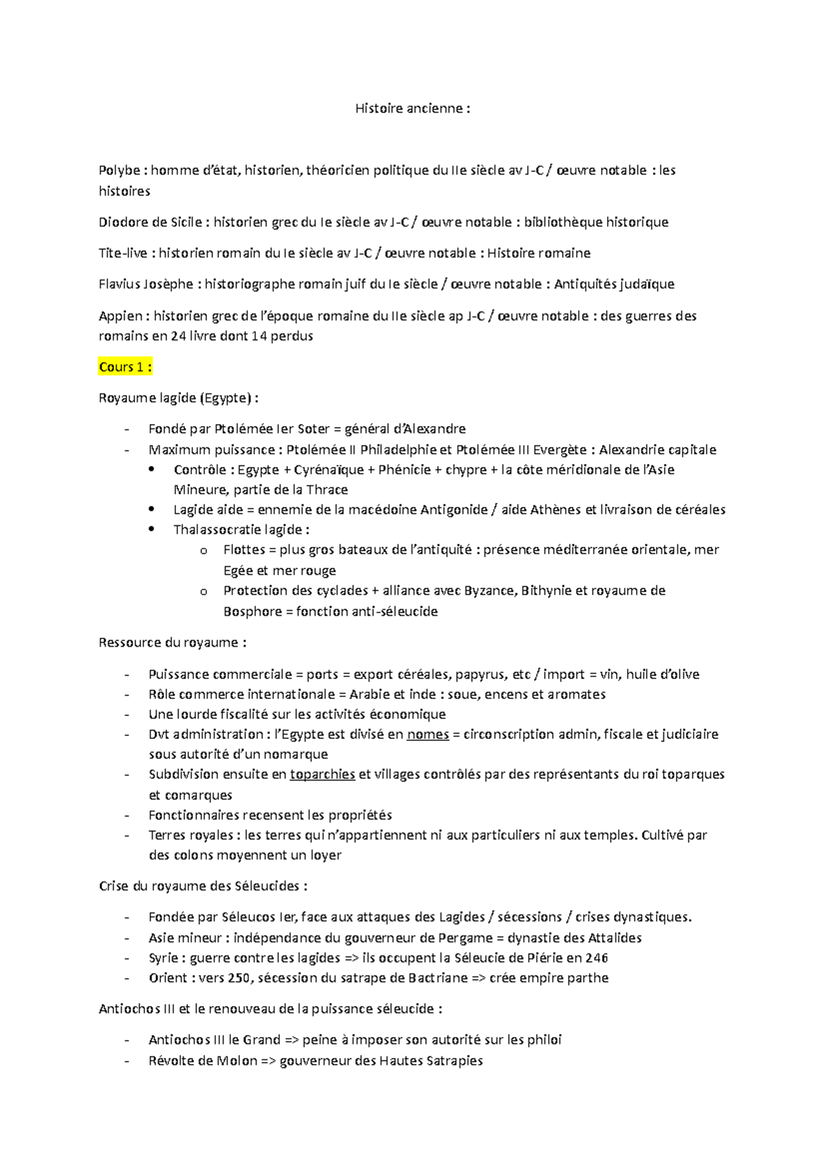 Revision s2 - Histoire ancienne : Polybe : homme d’état, historien ...