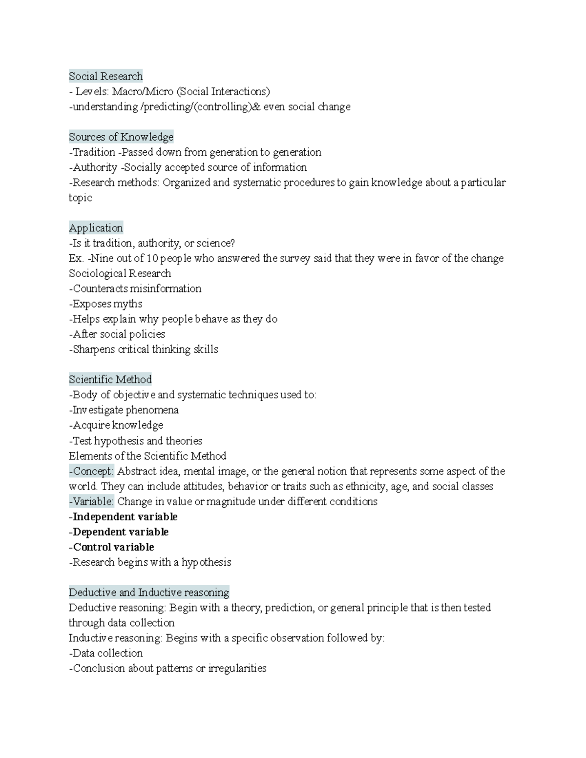 Ch.2 Social Research - Intro to Sociology notes from the book and ...