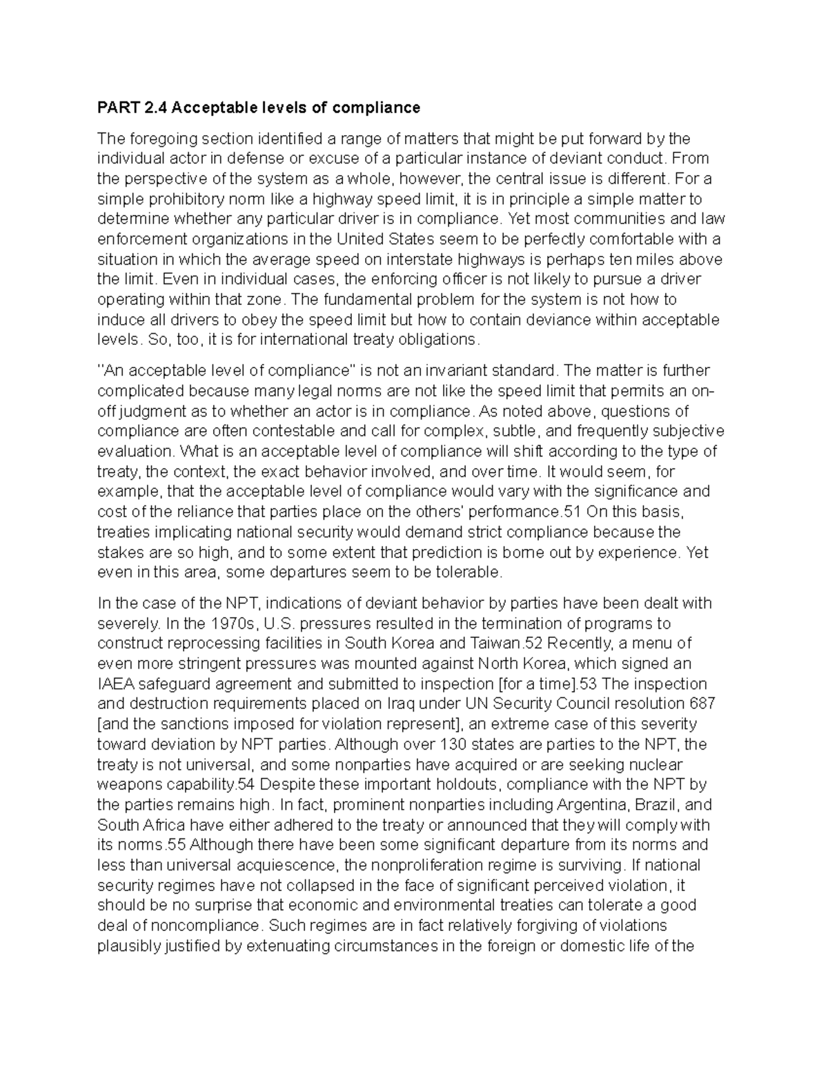 Module 2.4 Acceptable levels of compliance - PART 2 Acceptable levels ...