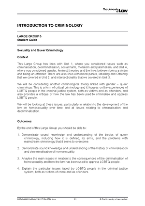 INTRODUCTION TO CRIMINOLOGY WORKSHOP 2 TASK 1 - CRIMINAL LAW WORKSHOP 2 ...