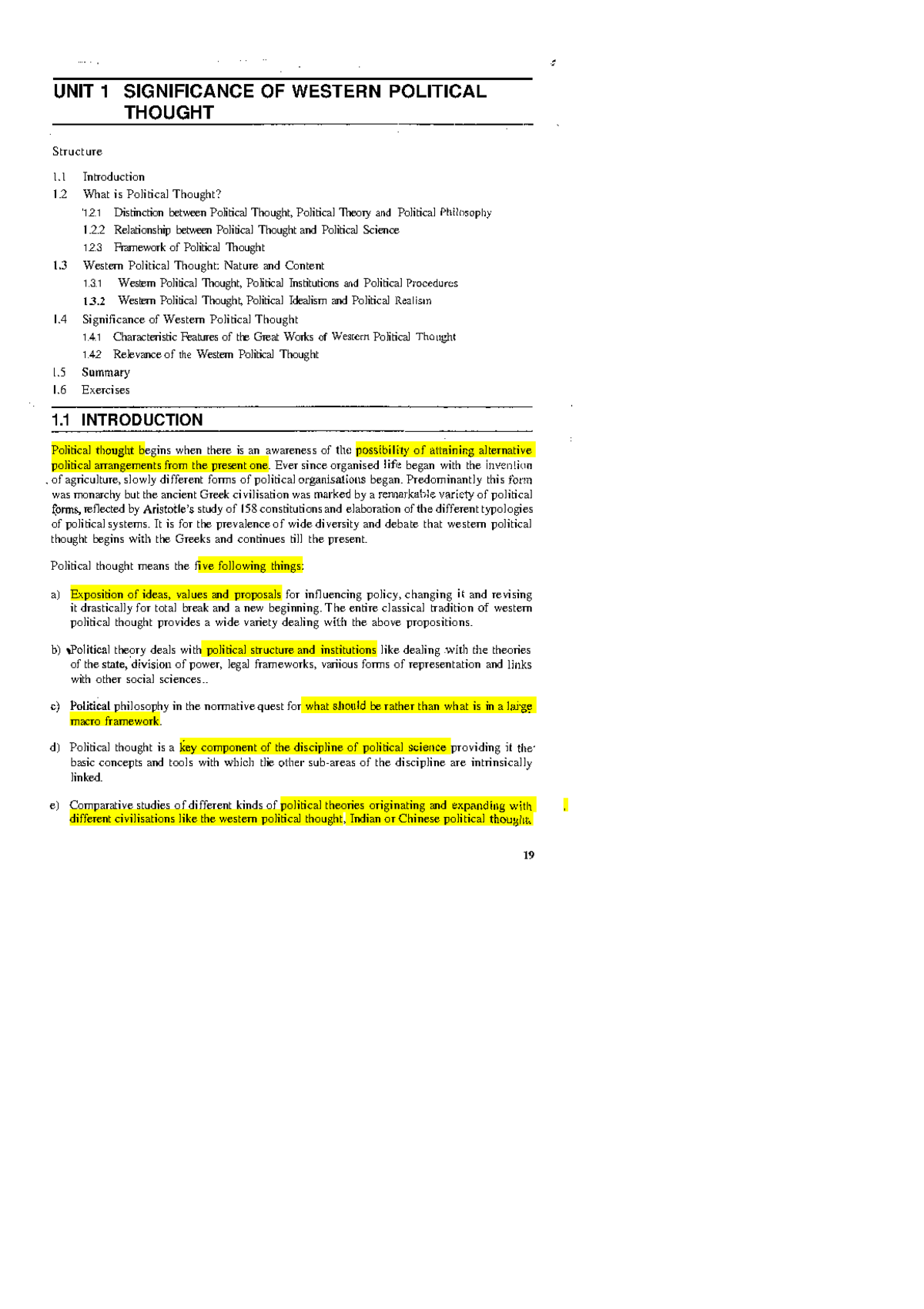 Why western political thought - UNIT 1 , SIGNIFICANCE OF WESTERN ...