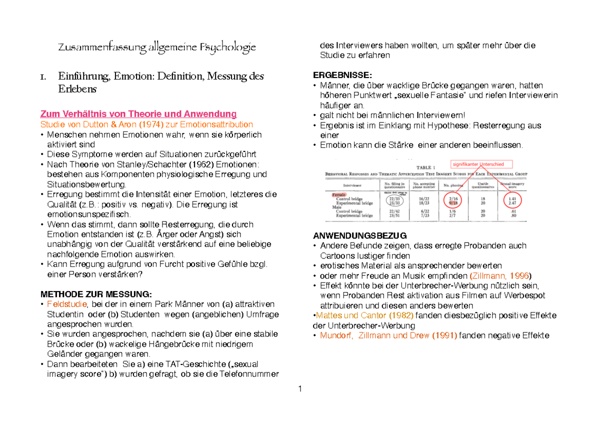Allgemeine Psychologie 2 Zusammenfassung - Zusammenfassung allgemeine Psychologie 1. Einführung ...