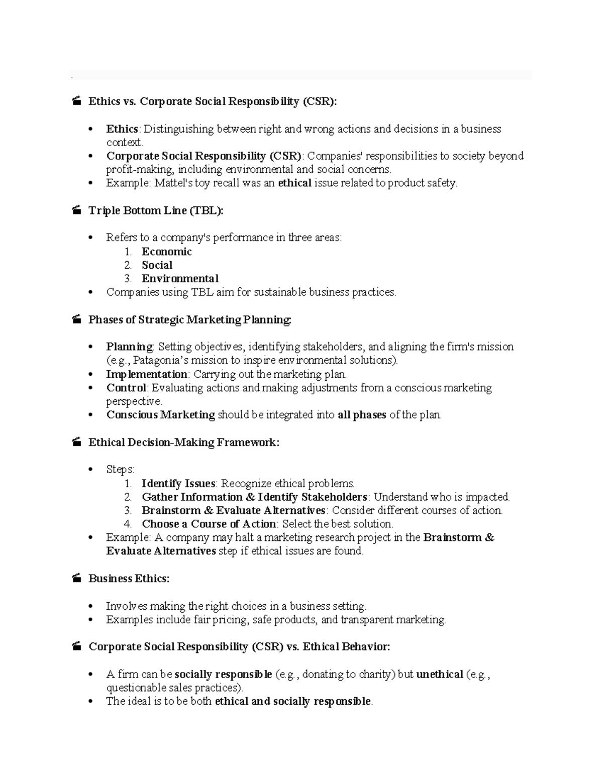 Ethics vs - study guide - . Ethics vs. Corporate Social Responsibility ...