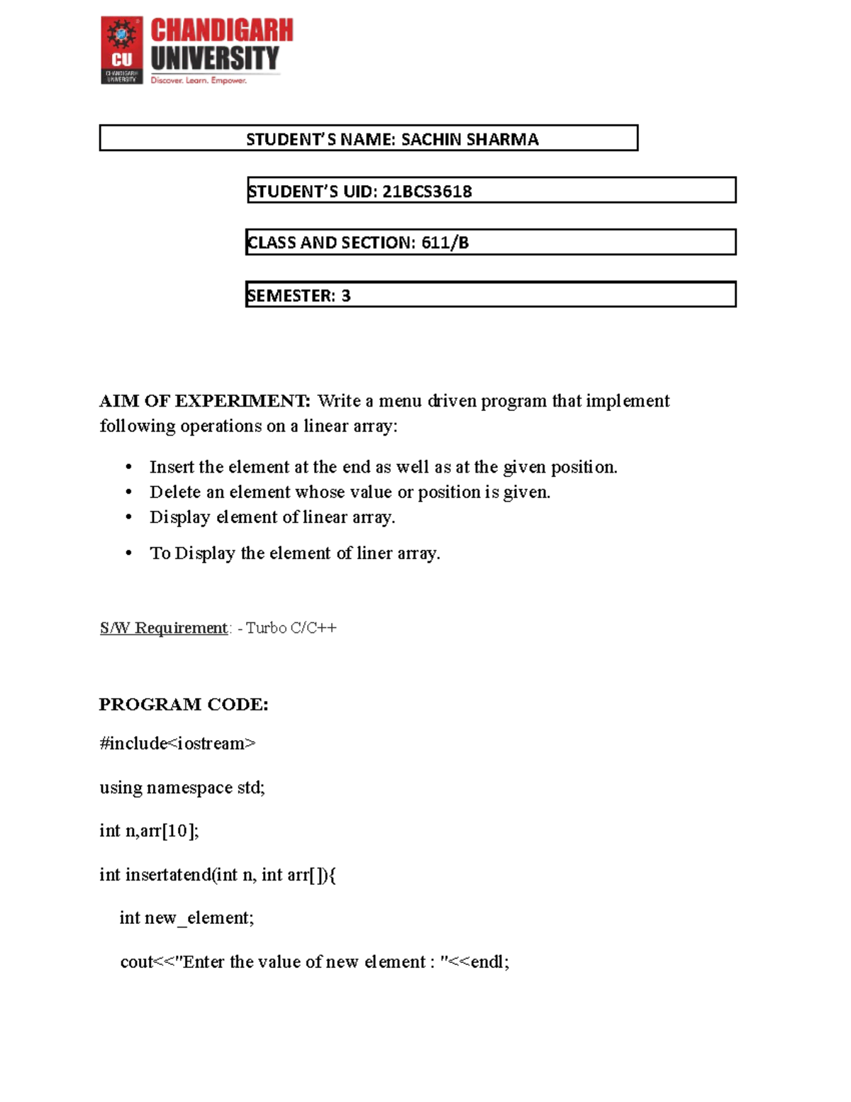 DS Worksheet 1 BY Sachin-1 - STUDENT’S NAME: SACHIN SHARMA STUDENT’S ...