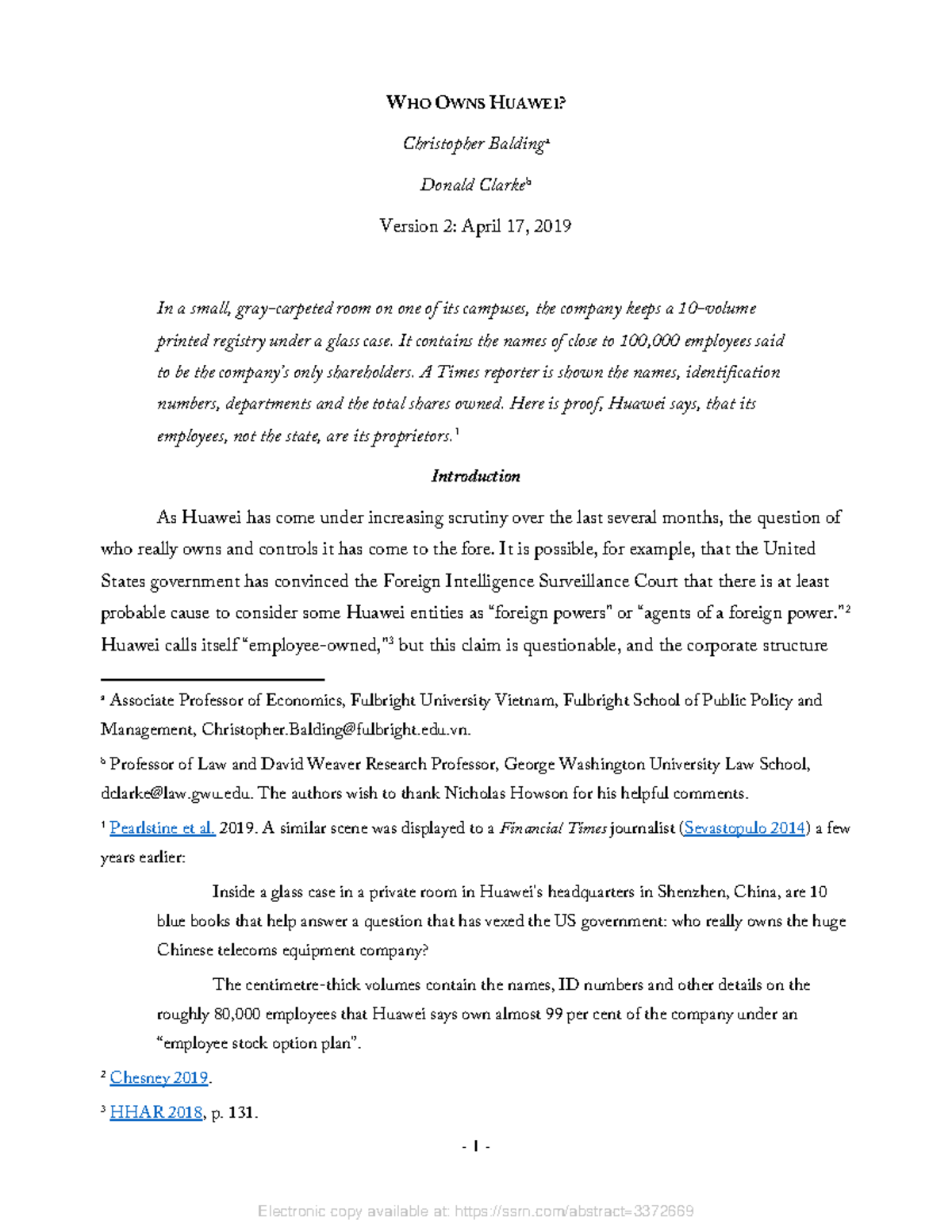 Who owns Huawei - 1 - W HO OWNS HUAWEI? Christopher Baldinga Donald ...