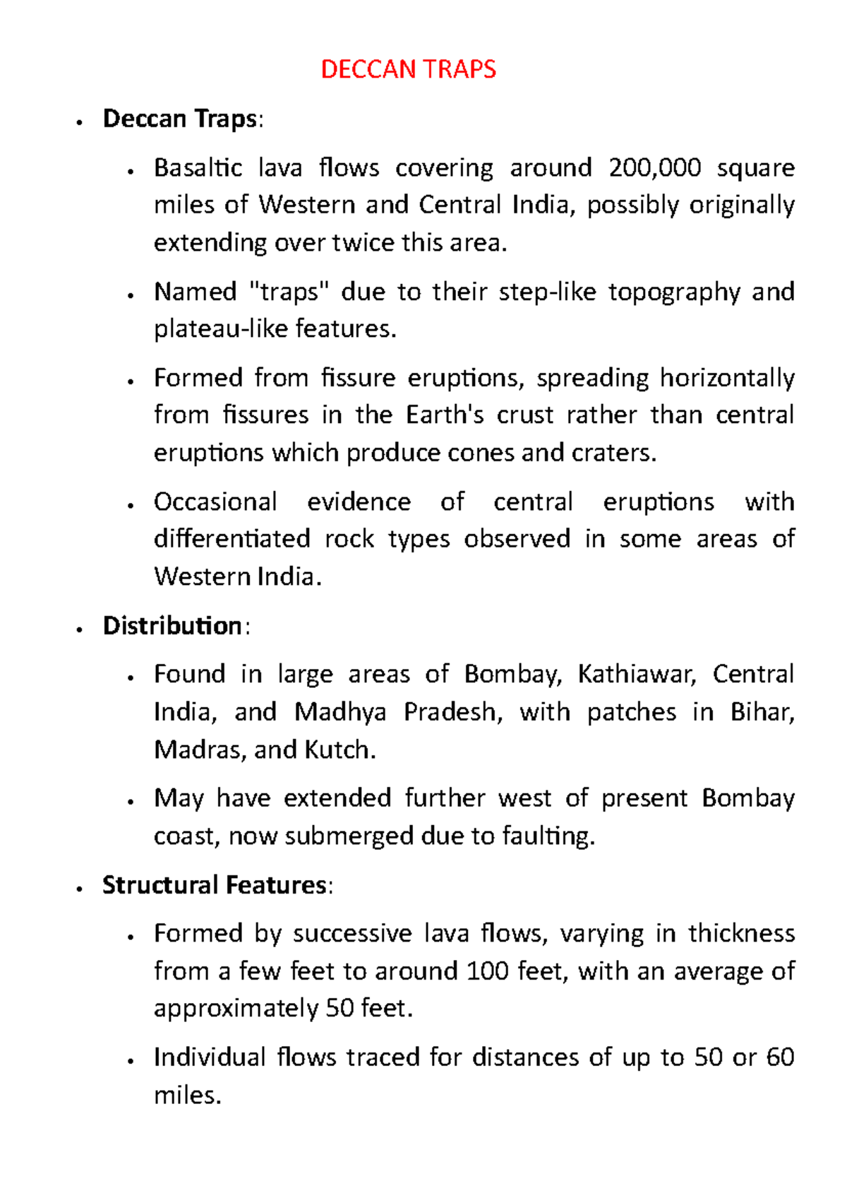 Deccan Traps - stratigraphy - DECCAN TRAPS Deccan Traps: Basaltic lava ...