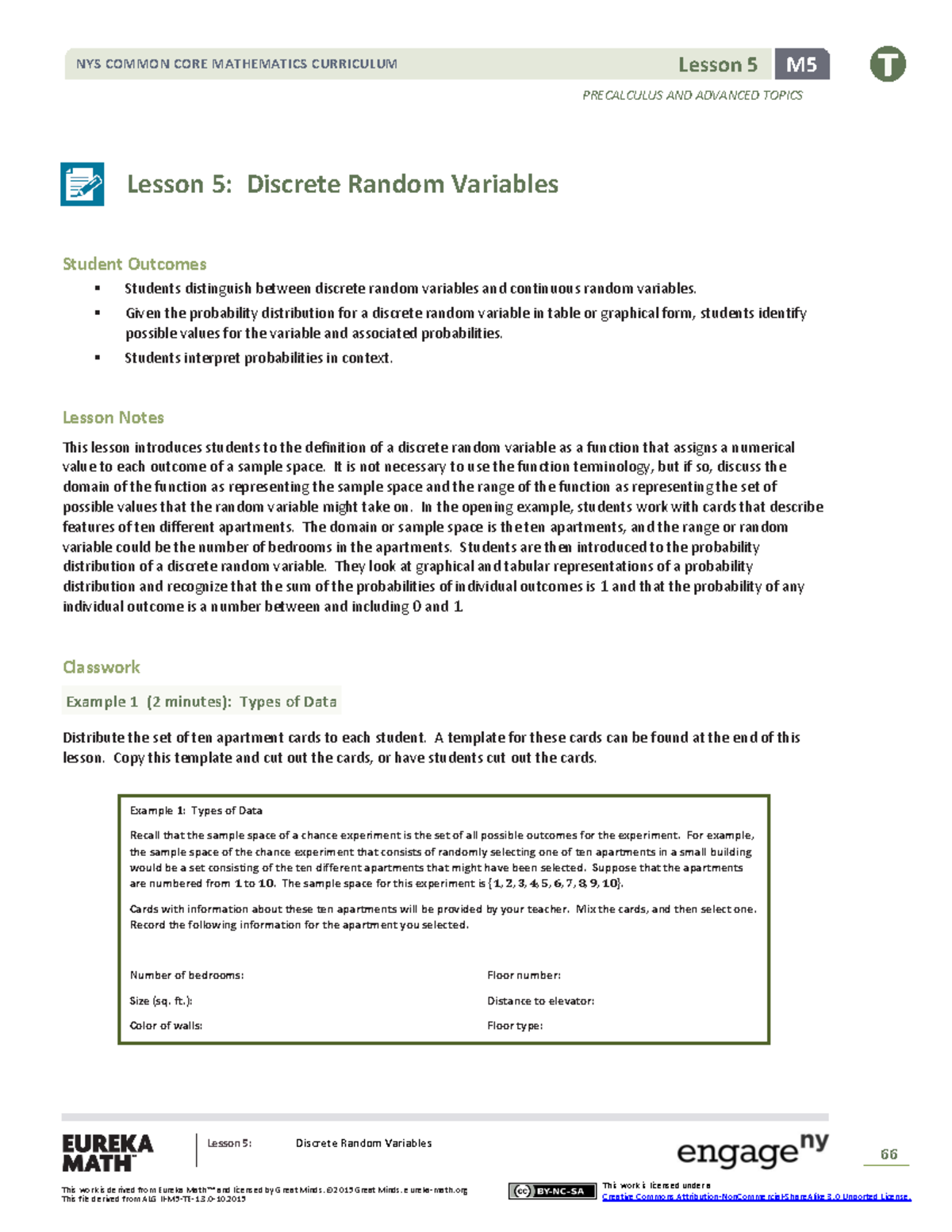 Probability Distribution - PRECALCULUS AND ADVANCED TOPICS Lesson 5 ...