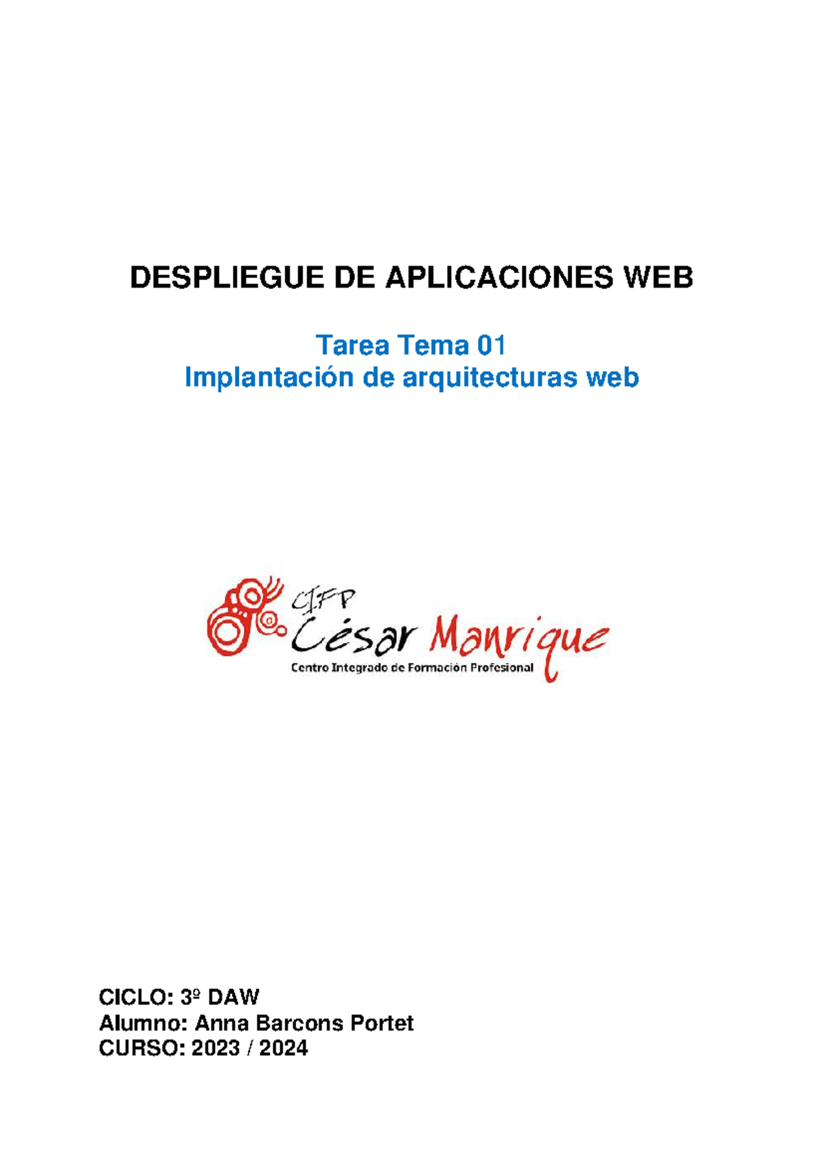 Barcons portet anna DAW 01 Tarea - DESPLIEGUE DE APLICACIONES WEB Tarea ...