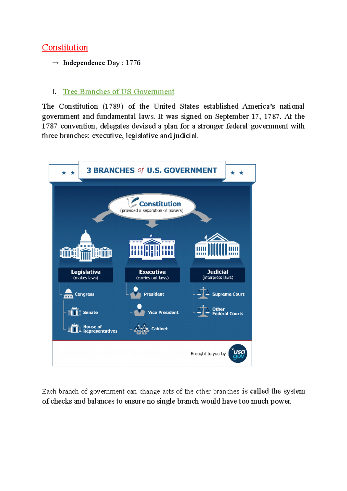 LEA1 - Cours de civilisation Américaine - Constitution Independence Day ...