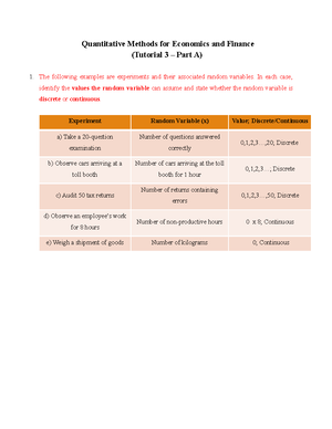 Topic 4 - Tutorial - Quantitative Methods for Economics and Finance (Tutorial 4) 1. The ...