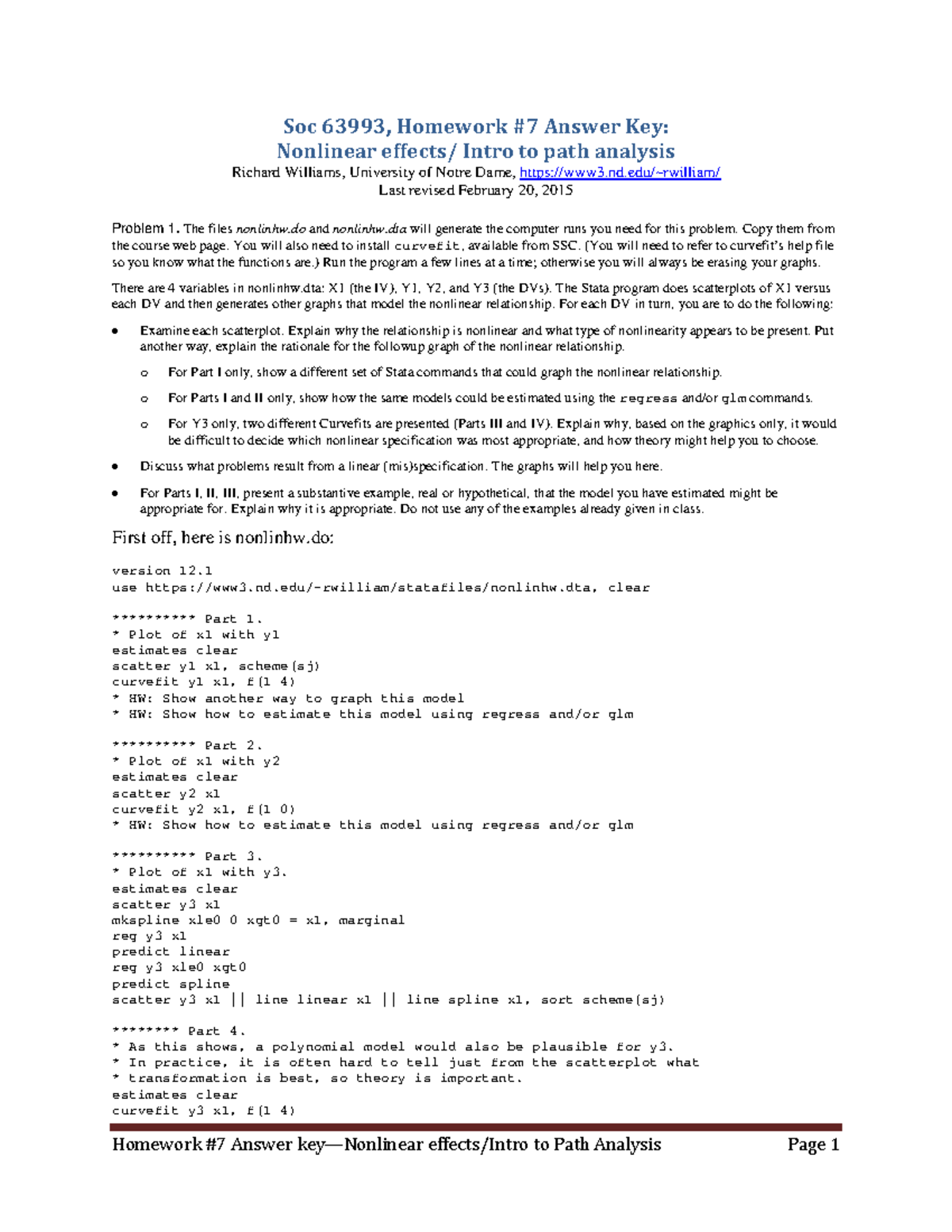Hw 7 - questions and answers - Soc 63993, Homework #7 Answer Key ...