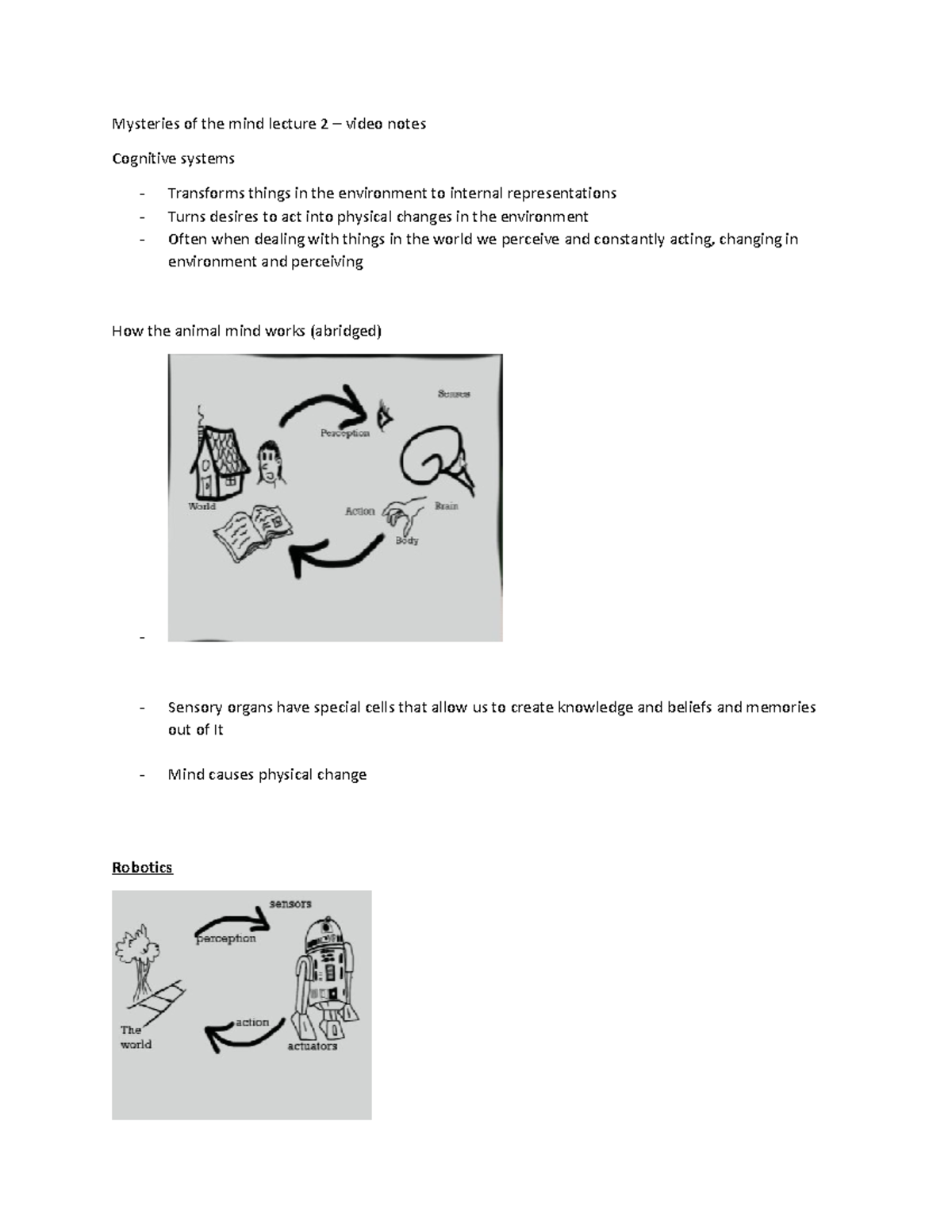 Mysteries of the mind lectures 2-7 notes - Mysteries of the mind ...