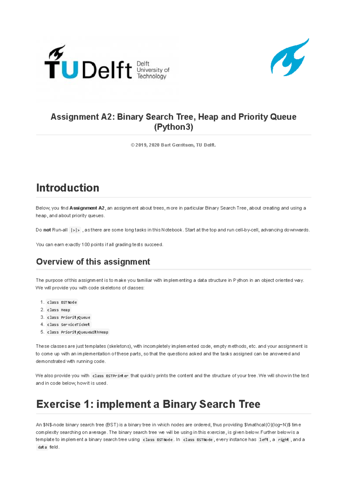 Assignment A2 - Solutions - Assignment A2: Binary Search Tree, Heap and Priority Queue (Python3 ...