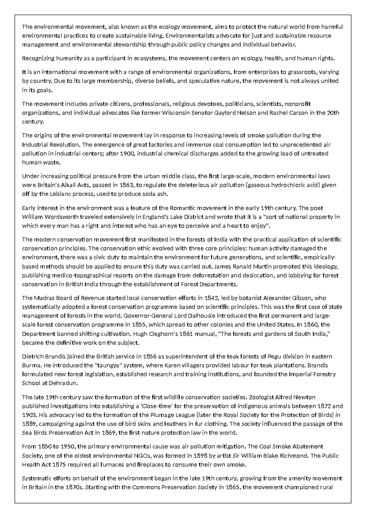 Environment Movements - The environmental movement, also known as the ...