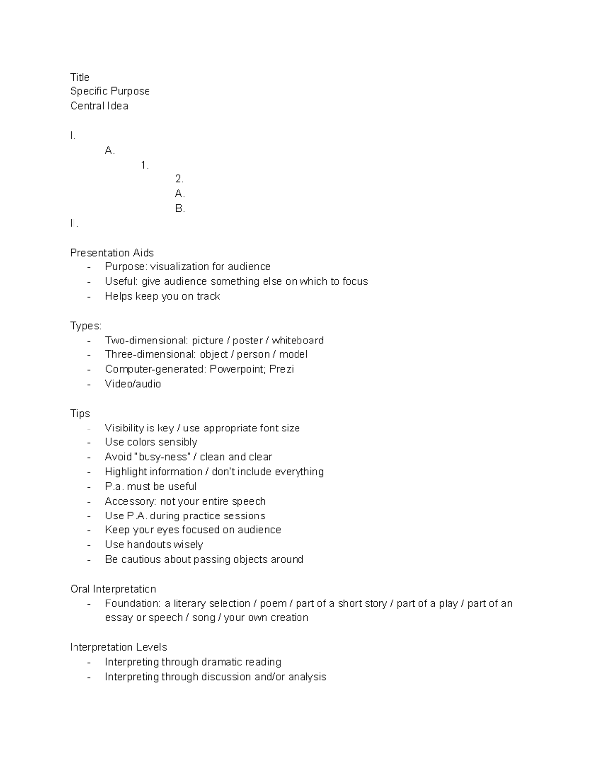 4 4 18 - Lecture notes presentation aids - Title Specific Purpose ...