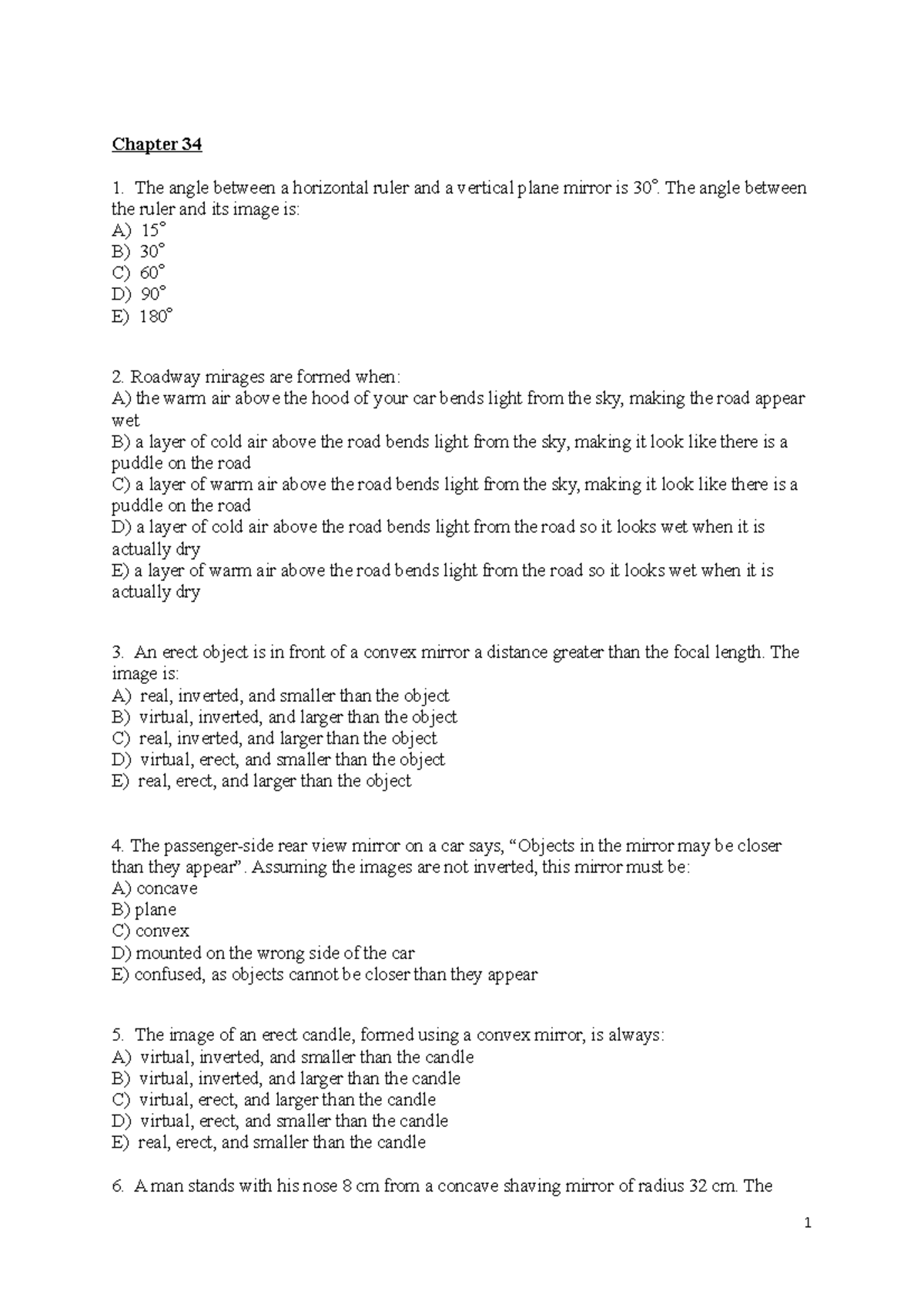 TUT5 Student - Tutorial questions - Chapter 34 The angle between a ...