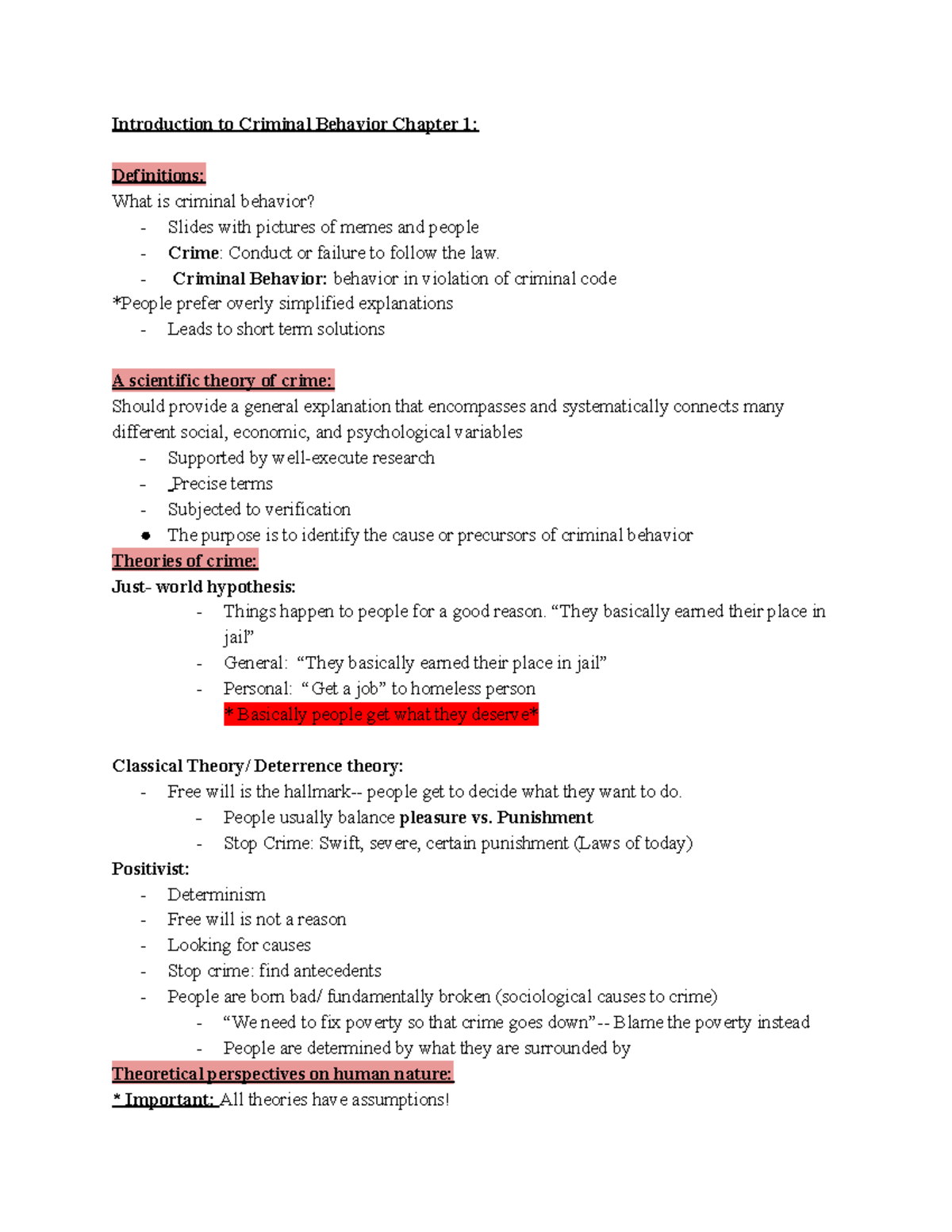 Introduction to Criminal Behavior - Criminal Behavior: behavior in ...