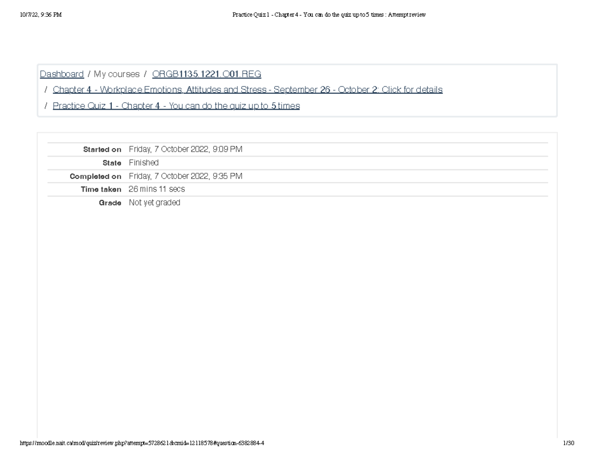 Practice Quiz 1 - Chapter 4 - Dashboard / My courses / ORGB1135.1221 ...