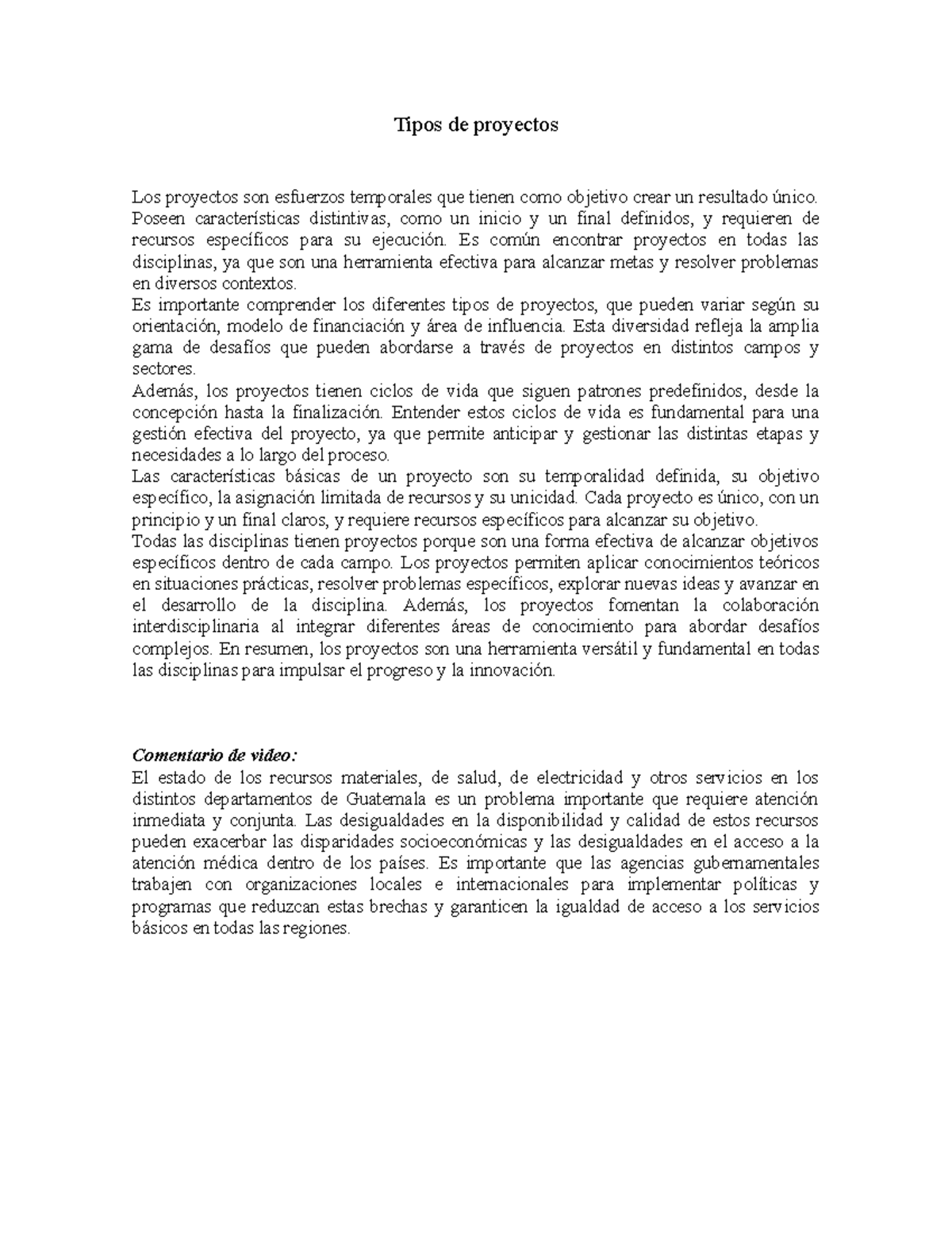 Tipos de proyectos - Tipos de proyectos Los proyectos son esfuerzos ...