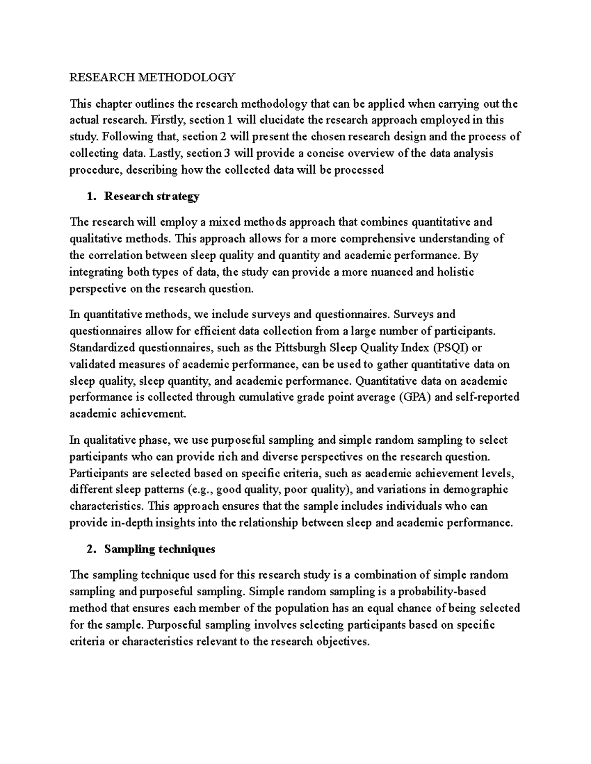 Research Methodology - RESEARCH METHODOLOGY This chapter outlines the ...