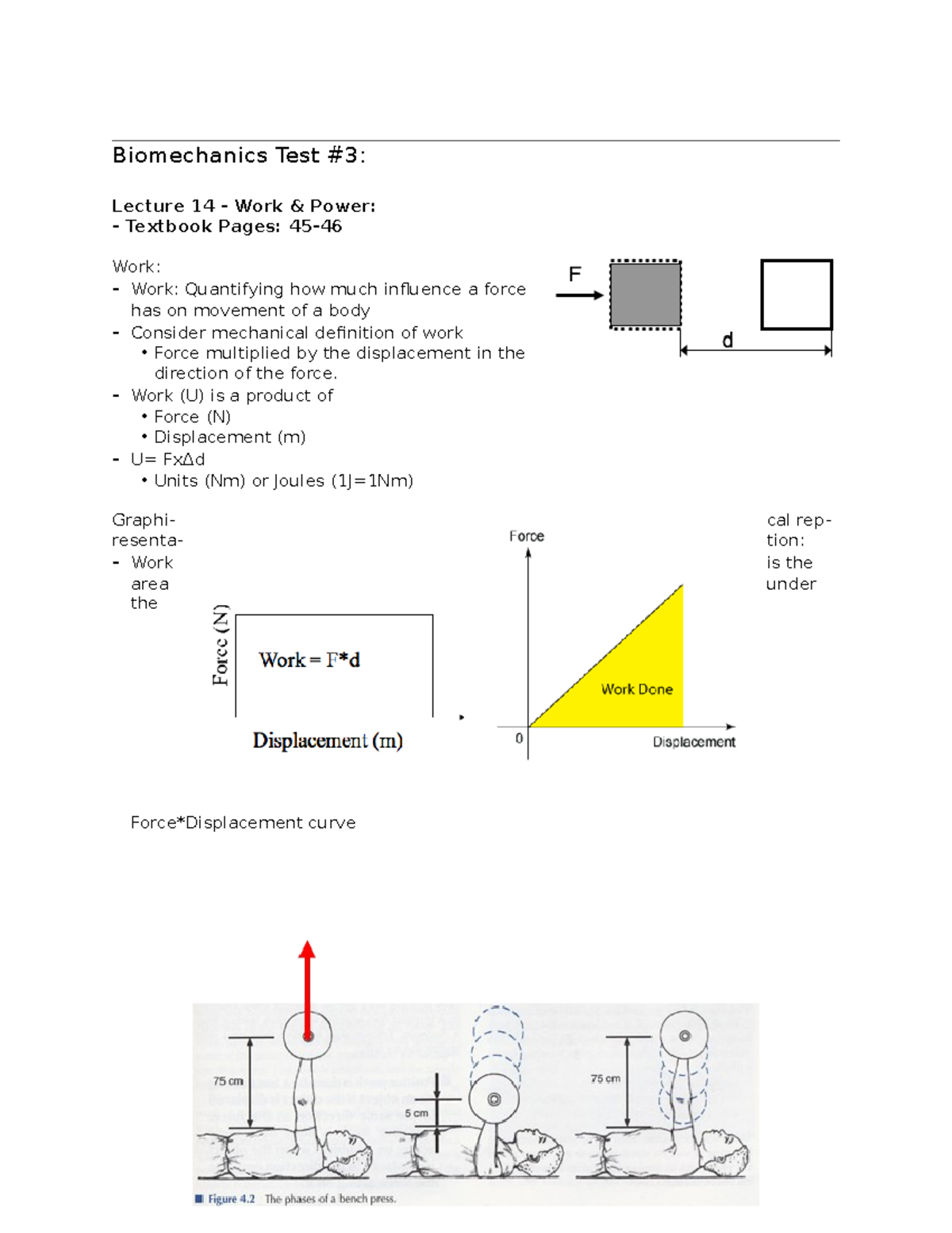 Biomechanics Test 3 - Lecture notes 14-26 - Biomechanics Test #3 ...