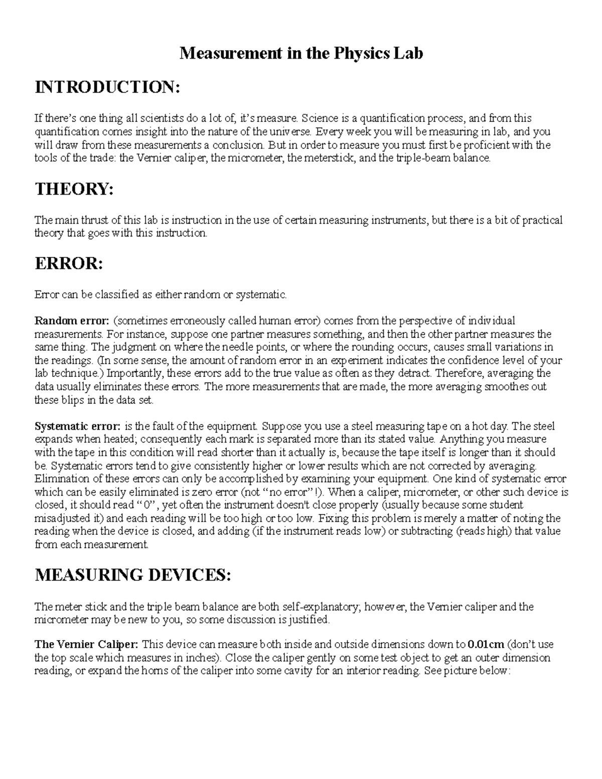 Measurement - Banyakkan latihan - Measurement in the Physics Lab ...