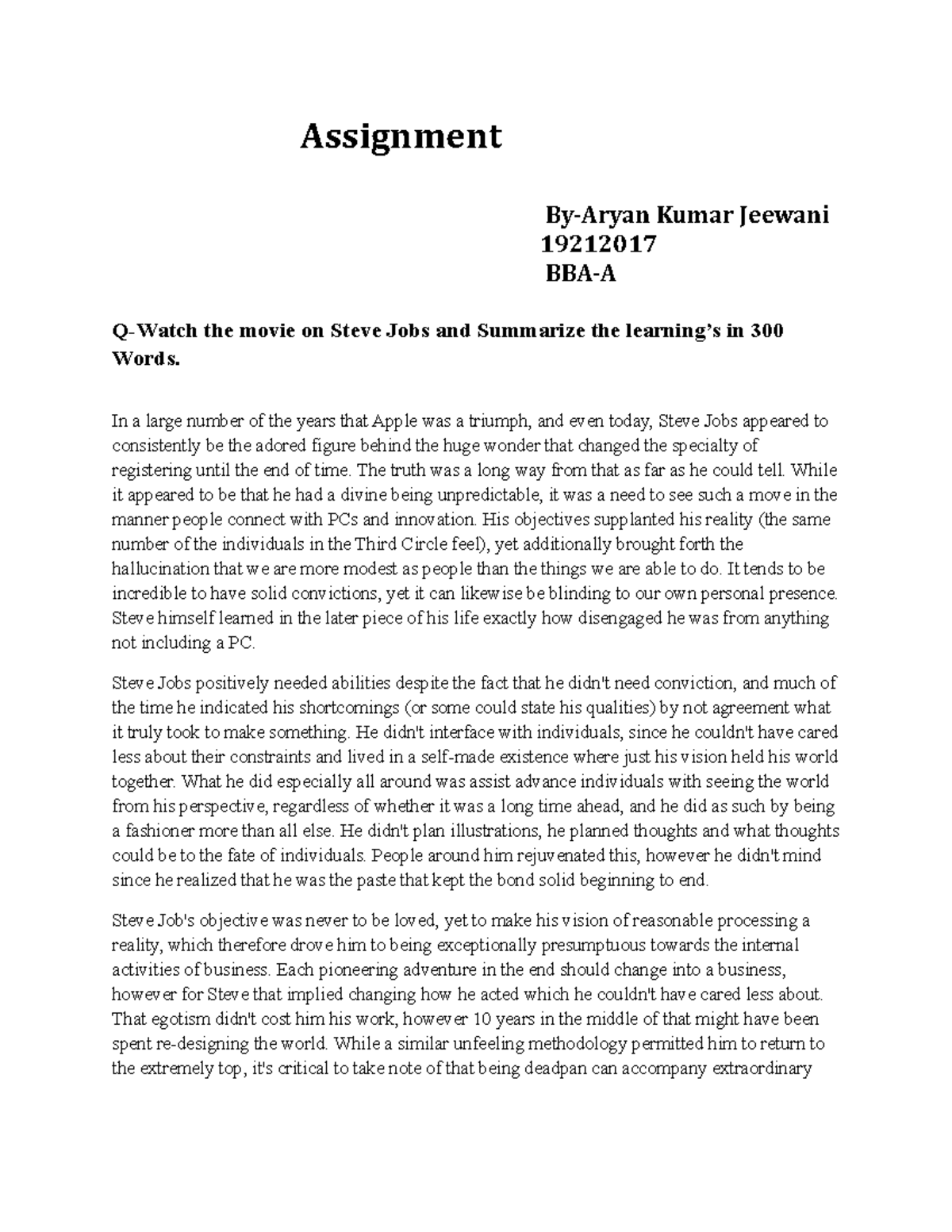 Assignment Asynchronous assignment and text books - Assignment By-Aryan Kumar Jeewani 19212017 ...