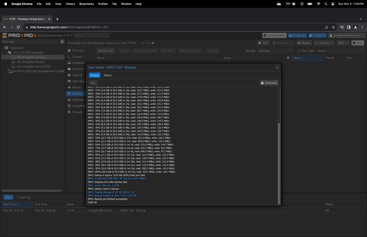 Part1a Ubuntu Backup Log 2 - I learned how to change virtual machine ...
