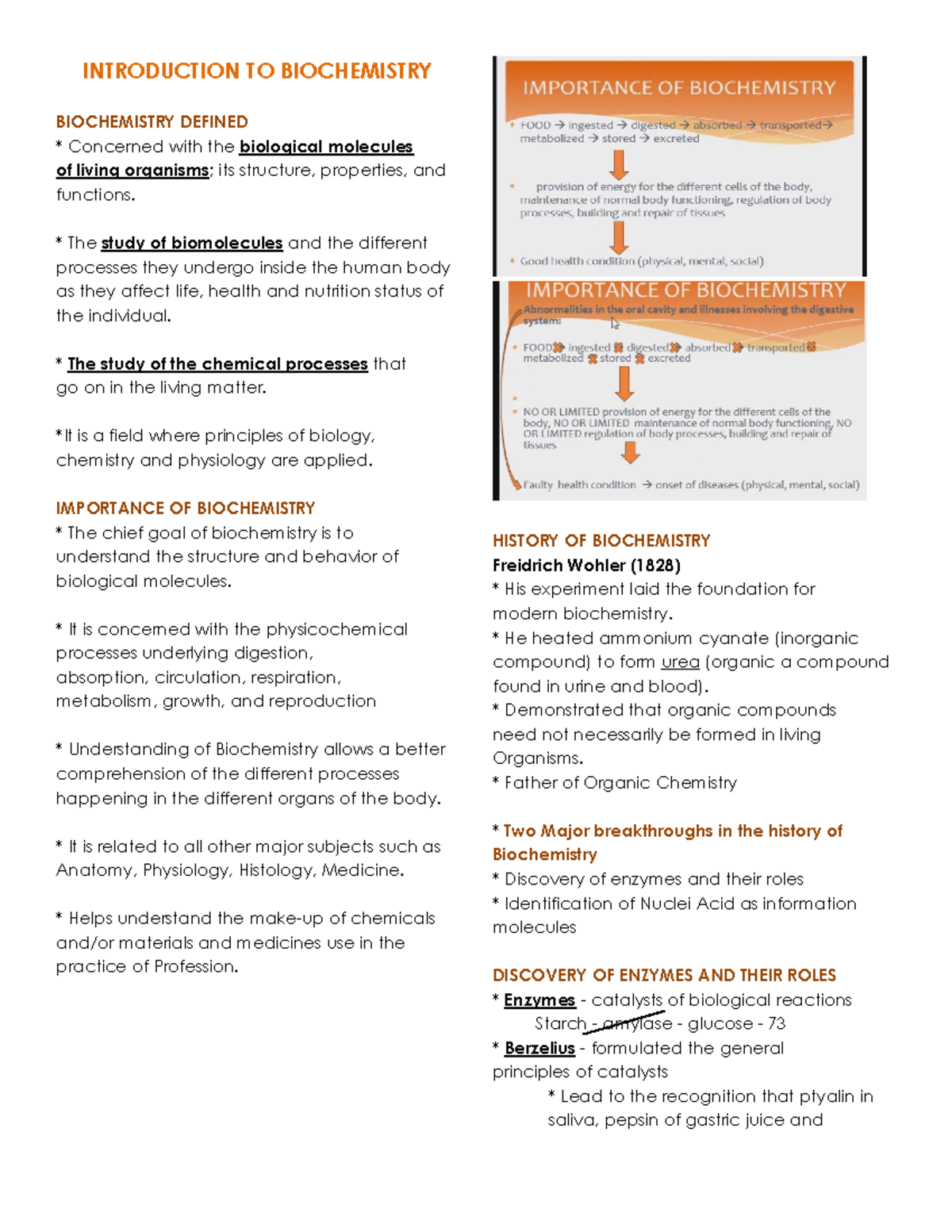 Lesson 1 Introduction TO Biochemistry Reviewer - INTRODUCTION TO ...