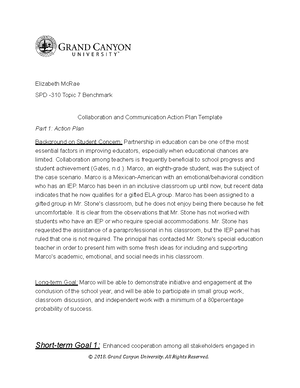 SPD 400 Classroom Management Letter - 1 Elizabeth McRae October 10 ...
