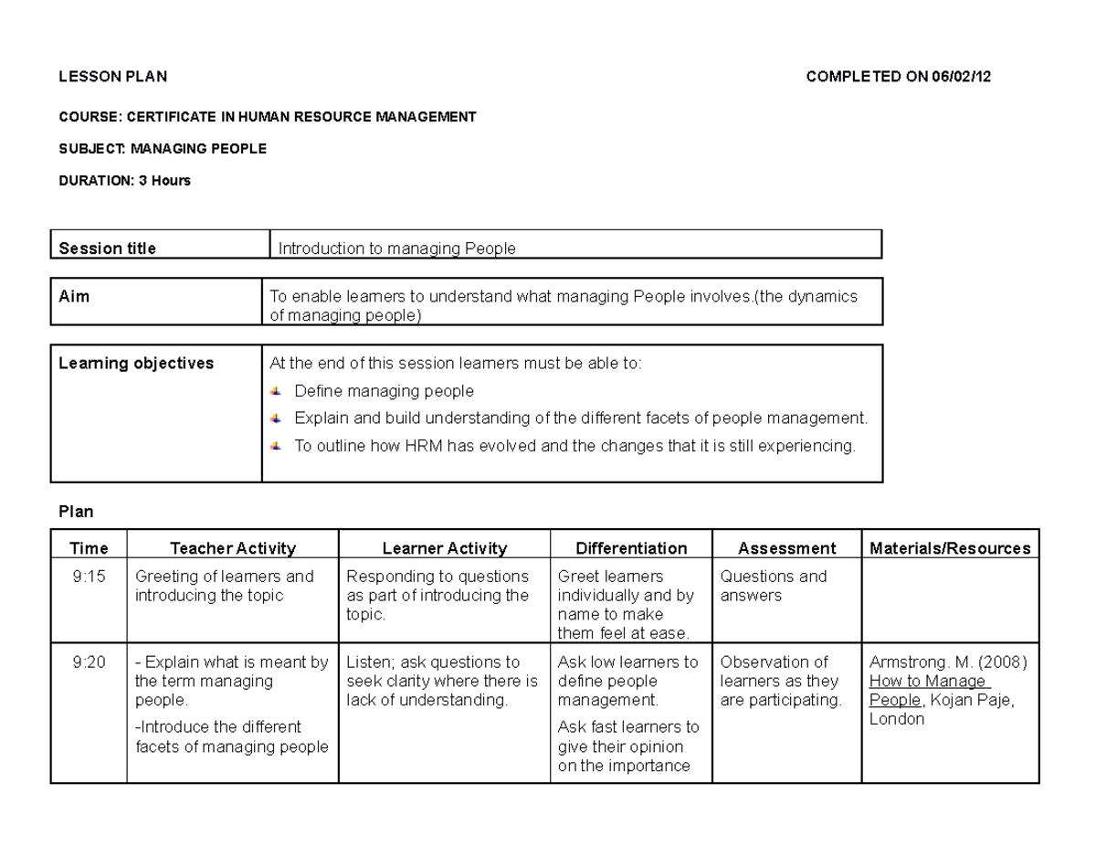 Tlou Lesson Plan - hhhhhhhhhhhhhhhhhhhhrrrr - LESSON PLAN COMPLETED ON ...