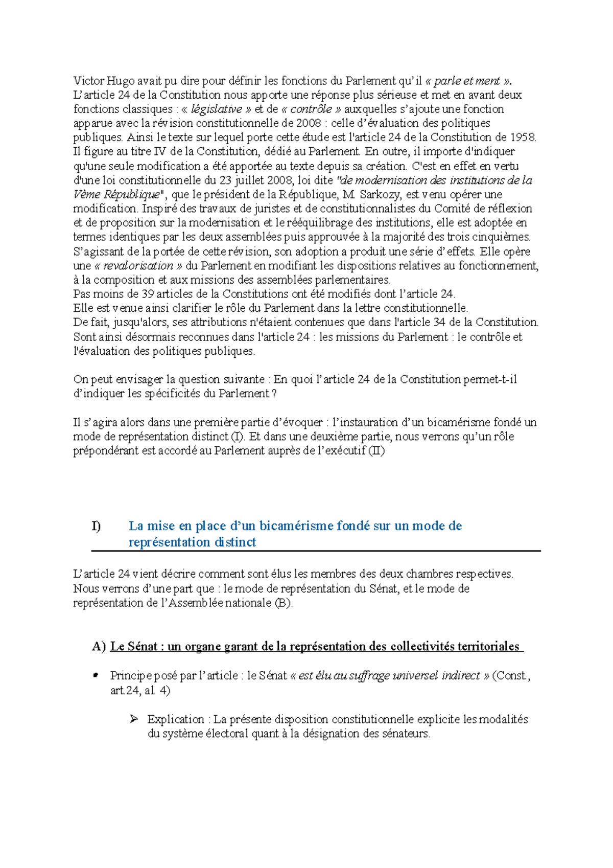 Commentaire de l'article 24 de la Constitution - Victor Hugo avait pu ...