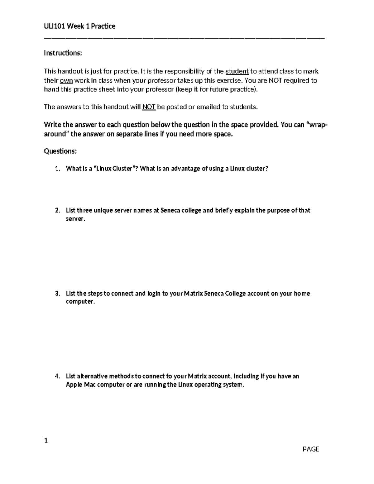 Uli101 week1 practice - Review - ULI101 Week 1 Practice - Studocu