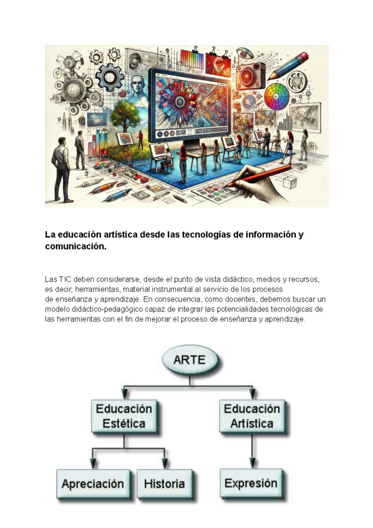 La educación artística desde las tecnologías de información y comunicación - Las TIC deben - Studocu