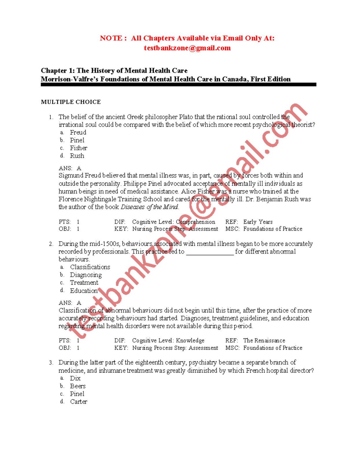 Test Bank and Solutions For Morrison-Valfre’s Foundations of Mental ...