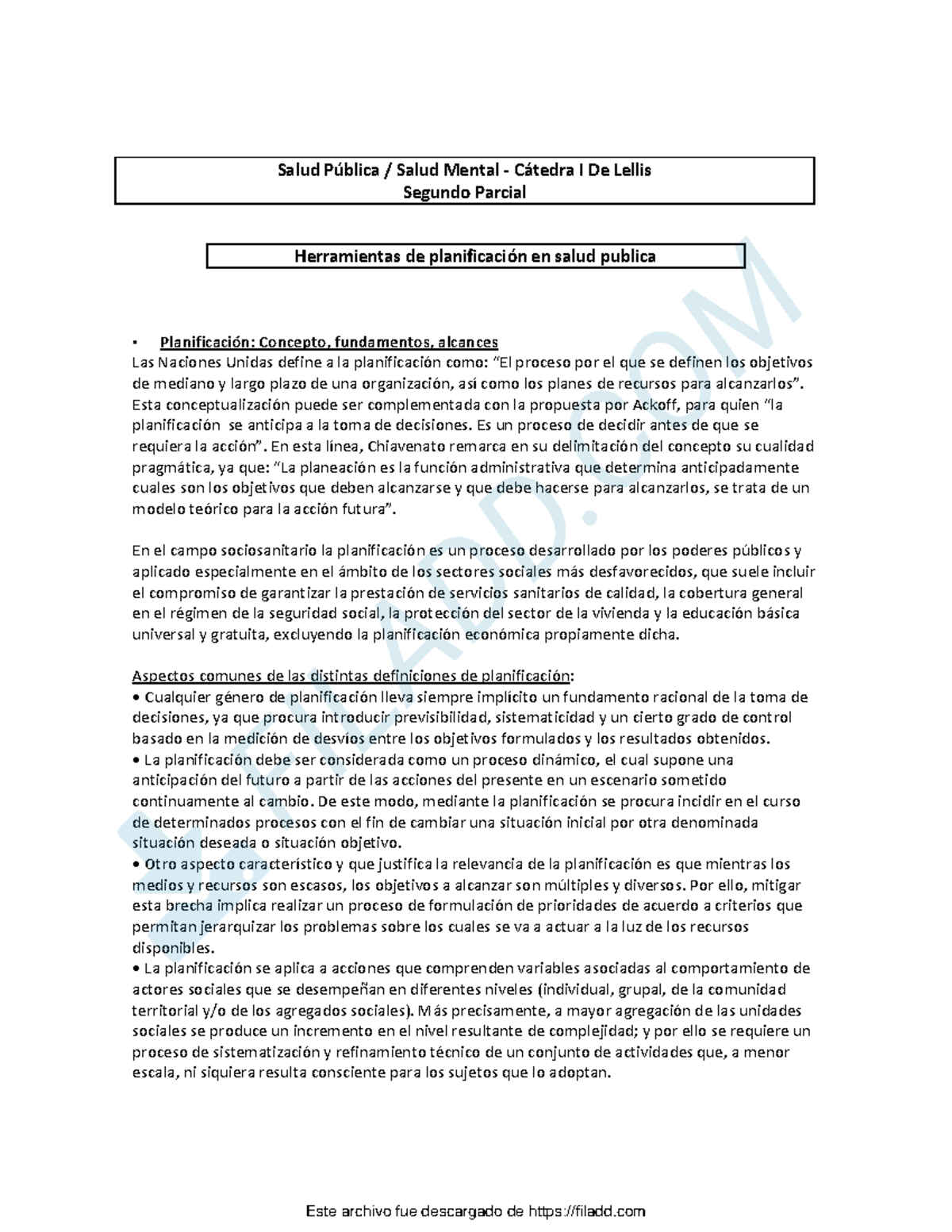 Resumen Salud 2P - Fyghh - Salud Pública / Salud Mental - Cátedra I De ...